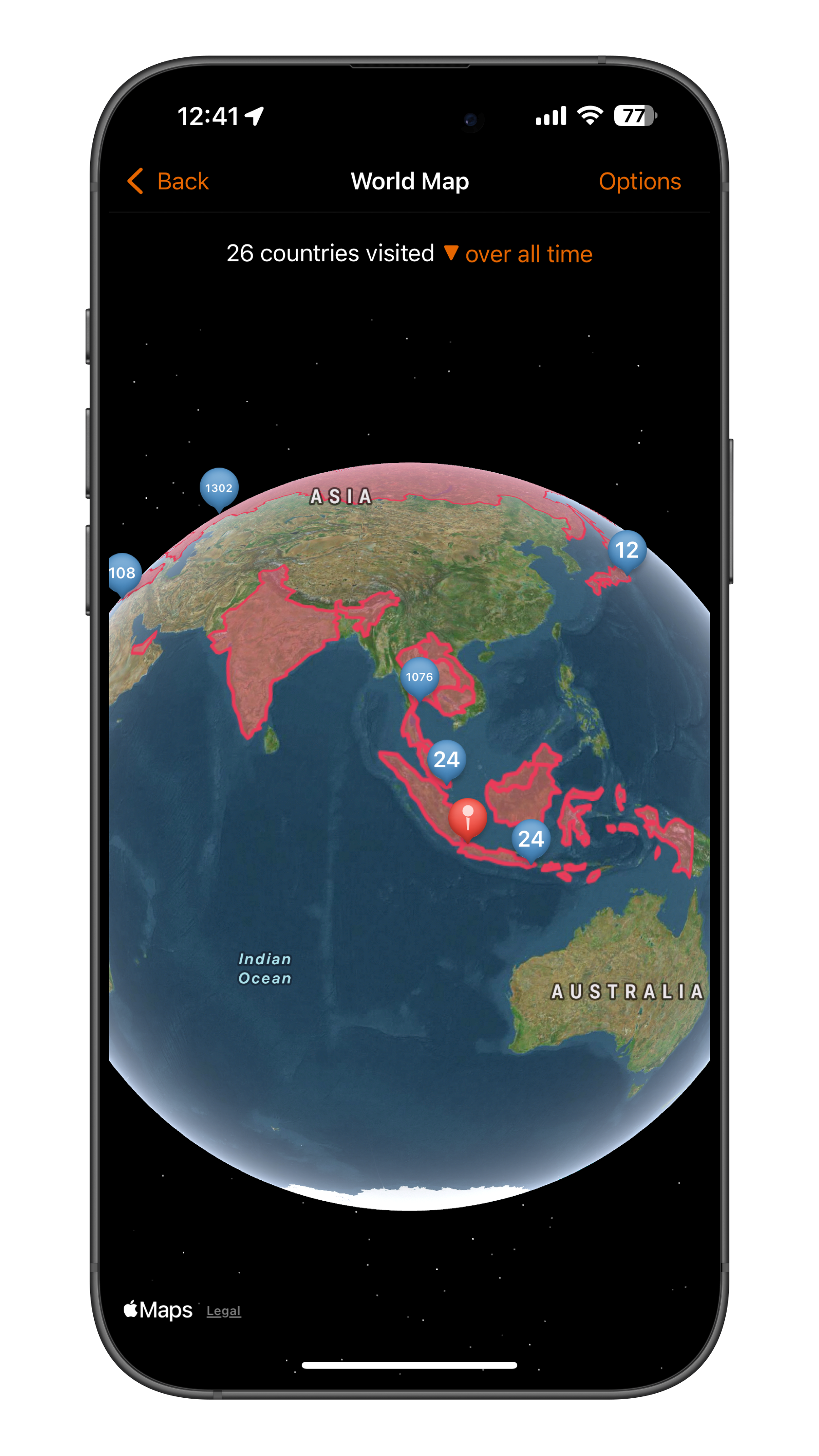 Country Days Tracker — iOS App